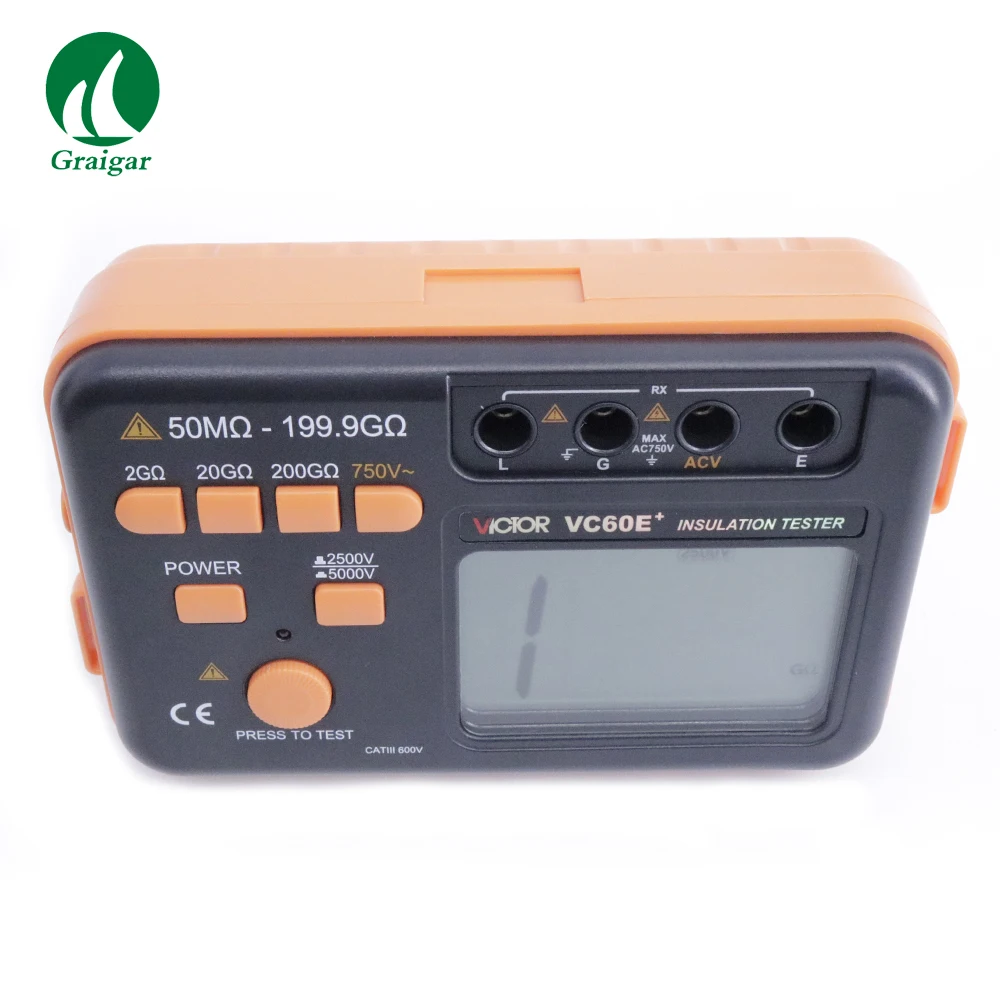 を新型victor VC60E + デジタル絶縁テスター50メートル〜199.9グラムオーム、2500v 5000v、メガーメガオーム抵抗計による高速配送|抵抗値メーター| - AliExpress