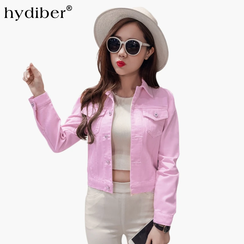 Short Pink Women Denim Jacket 2018 Spring Autumn New Brand Fashion Slim ...