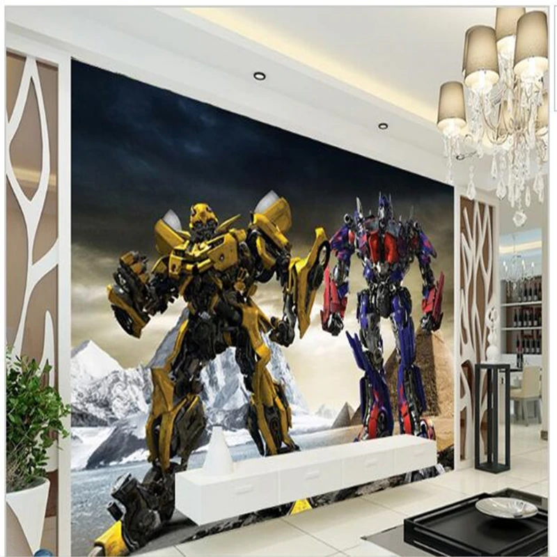 Cartoon Transformers photo wallpaper murals for children boys dormitory ...