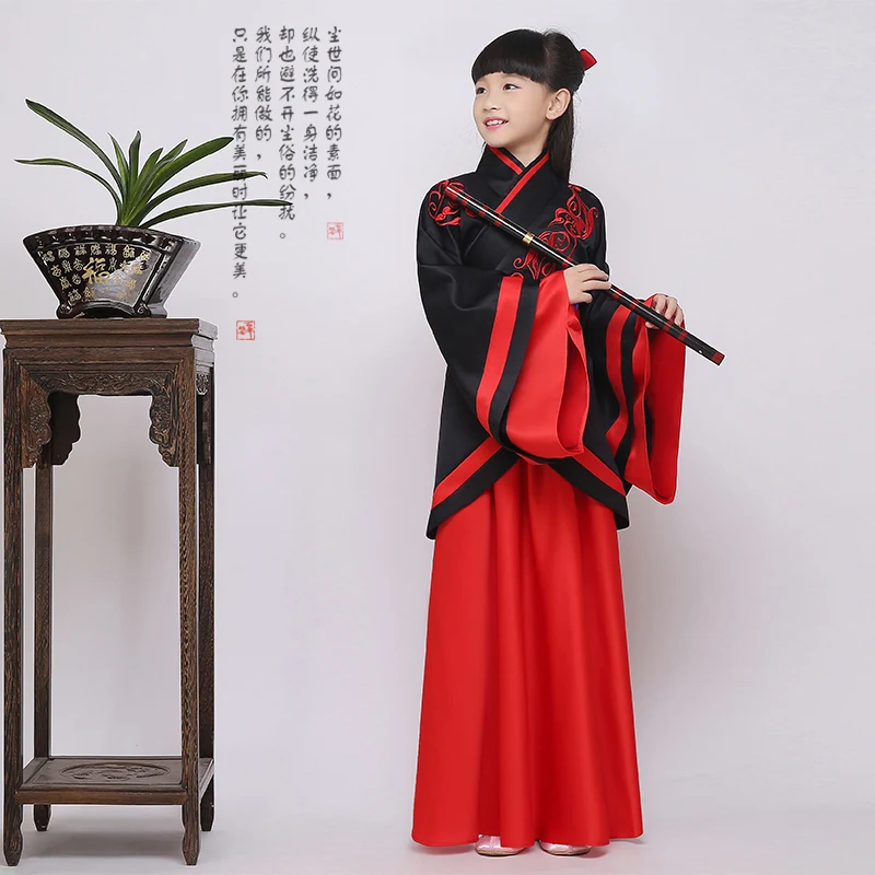 Children's Day Girls Han Hanfu Ancient Chinese Silk Robe Clothing Quju ...