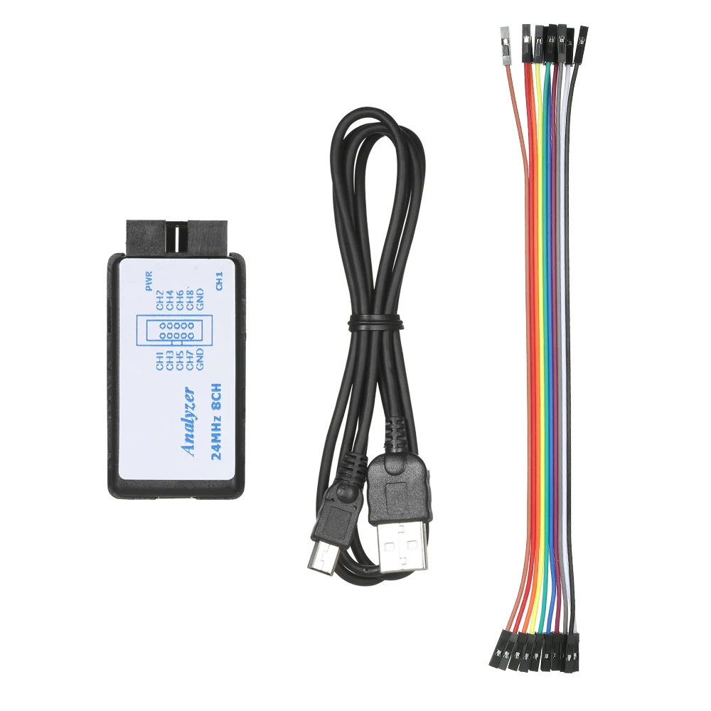 USB 8CH 24MHz Logic Analyzer - voltage range 0.8V to 5V.