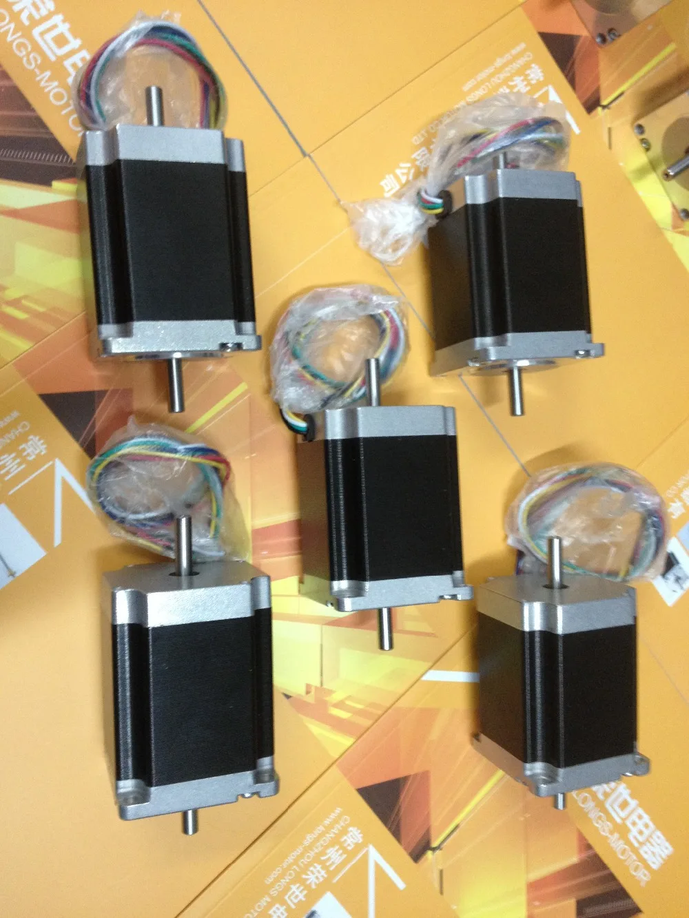 5pcs Nema 23 stepper motor 272 oz.in 3.0A 4leads DUAL SHAFT CNC Router ...