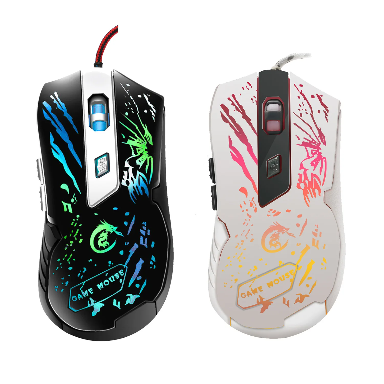 HXSJ Professional 5500DPI Gaming Mouse 7 Color Breathing LED Crack ...