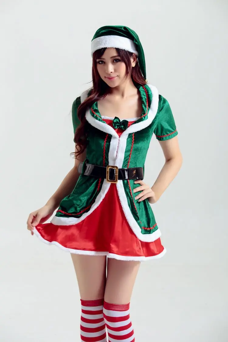 Halloween Europe Christmas Women Green Elf Cosplay Petti skirt Ds ...