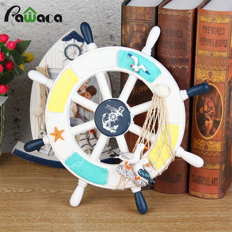 Mediterranean Style Wood Boat Ship Rudder Nautical Decor Bar Wall ...