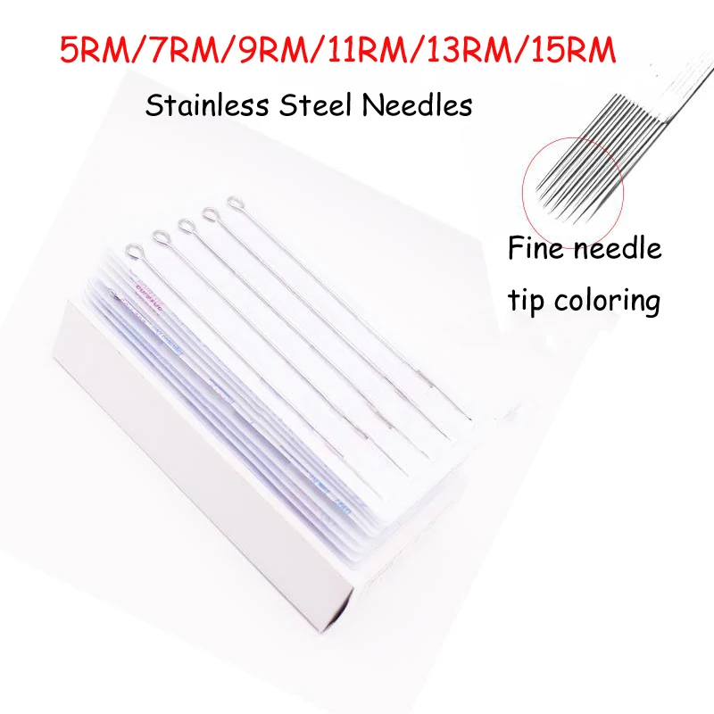 50pcs Round Magnum Tattoo Needles 5/7/9/11/13/15RM Tattoo Machine ...