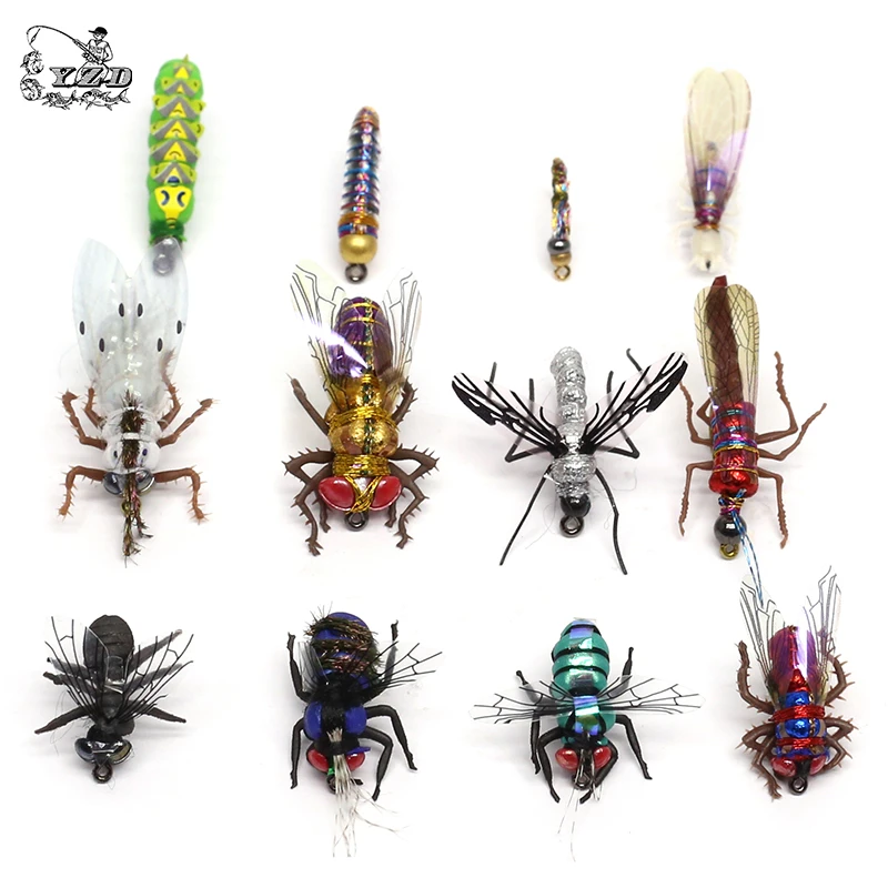 Trout Fly Fishing Flies Collection Realistic Flies Dry Wet Nymph ...