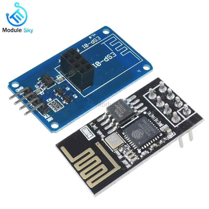 Receptor transceptor de módulo inalámbrico WiFi serie ESP 01S ESP8266 + adaptador PCB EPS01 de ...