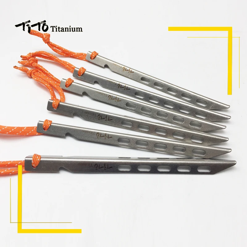 TiTo 6pcs Titanium Tent Peg - Rhino Camping