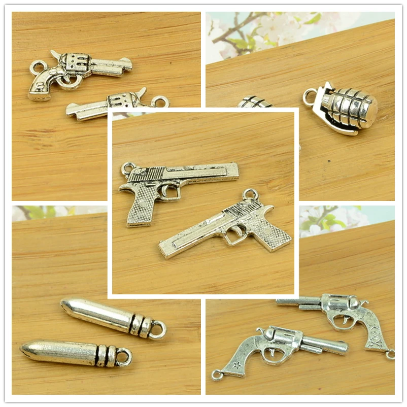 pistol/handgun/gun/shooter/bullet shape antique silver alloy vintage ...