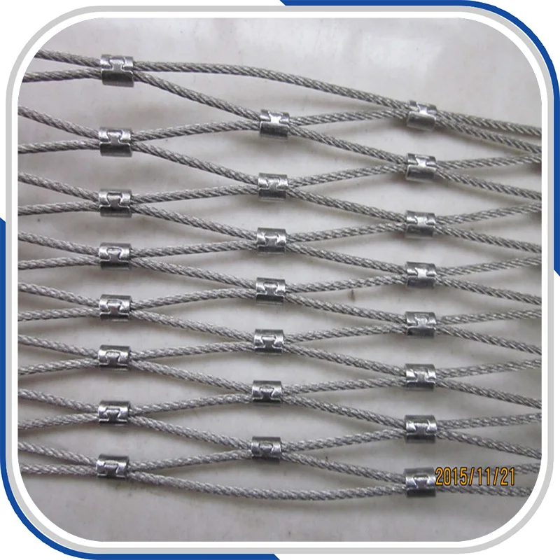 SUS 316 ferrule type stainless steel wire rope mesh for stairs railing ...