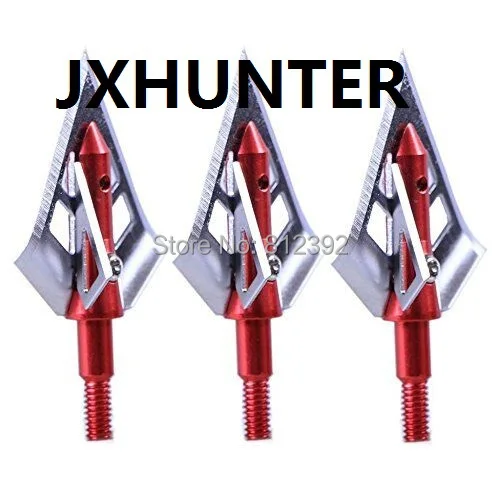 12pk-Red-Fighter-4-Blade-Broadheads-100Grain-Archery-Arrow-Heads ...
