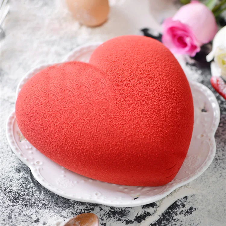 1PCS Non Stick Silicone Love Heart Shape Cake Mold Amore Baking Pastry ...