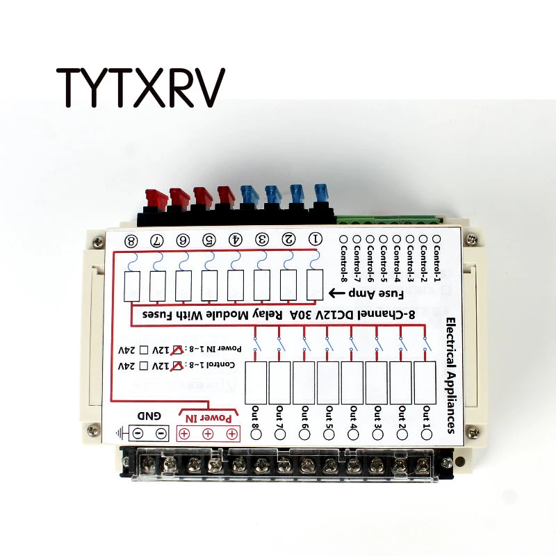Tytxrv 8-channel Dc 12v 30a Relay Module With Fuses Patent Caravan ...