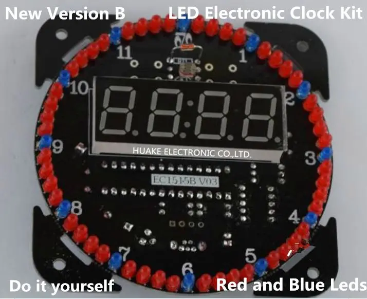 Nueva versión LED reloj Kit DIY electrónico DS1302 rotación 51 SCM ...