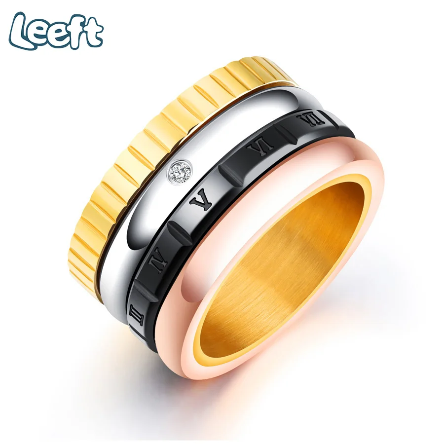 3 Colors Stainless Numerals Love Turn Ring Male Jewelry Index Finger ...