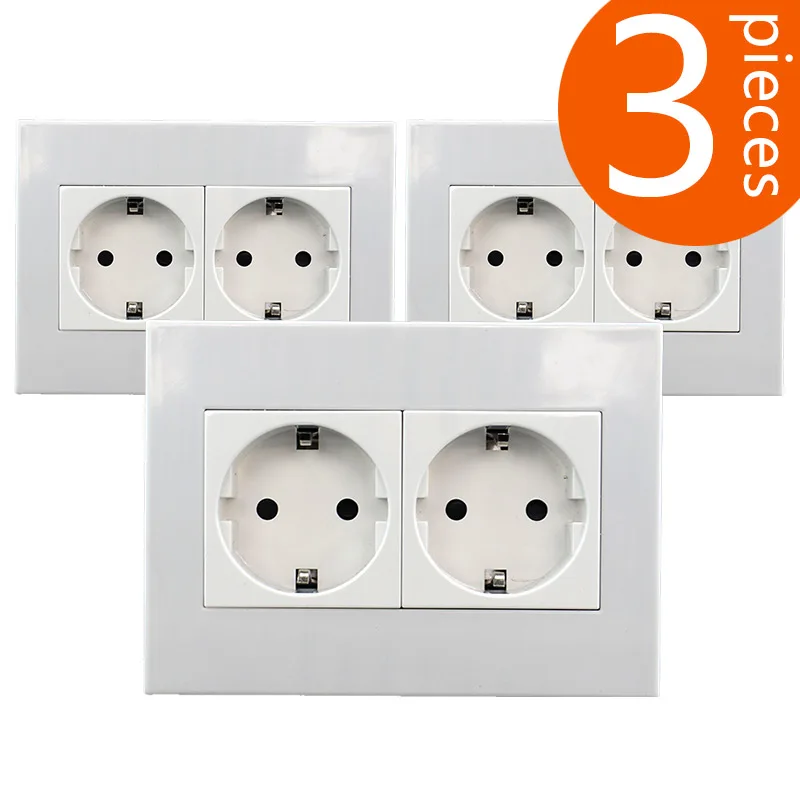 3 pieces 146mm type European German standard double wall power outlet ...