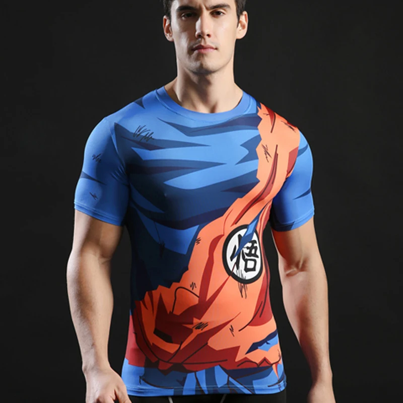 3D-Printed-T-shirts-Men-Compression-Shirt-Cosplay-Gohu-Costume-Gothic ...