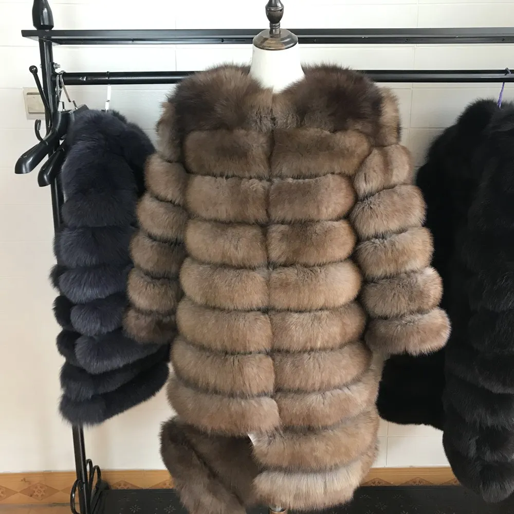 Natural Fox Fur coat real natural Women Winter Genuine natural Fox Fur ...