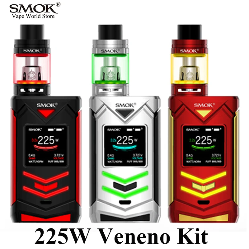 SMOK Vape Veneno Kit Box Mod Parownik Elektroniczny Papieros 225 w E ...