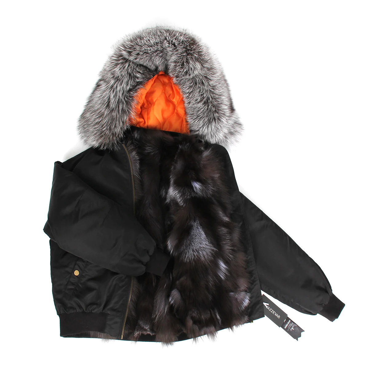 Jazzevar Новая зимняя желетка женская модная уличная роскошная настоящая опушка из лисьего меха