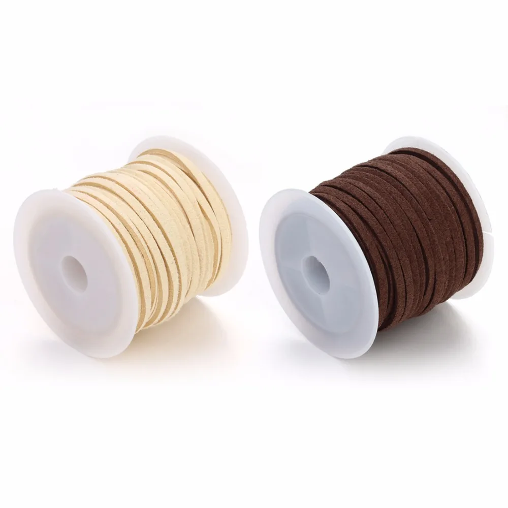5yards/roll 19 Colors 2.7x1.5mm Korean Suede Leather Cords Flat Faux ...