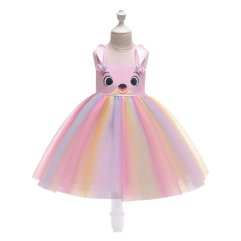 Gadis-Gaun-Kartun-Colorful-Mesh-Putri-Natal-Formal-Gaun-Busur-Dekorasi ...