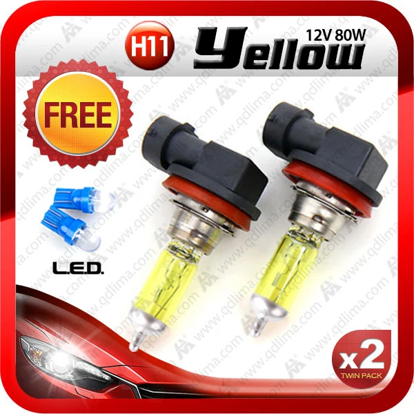 2 x h11 yellow Halogen Automotive Fog Light Bulb for peugeot 207 3000K ...