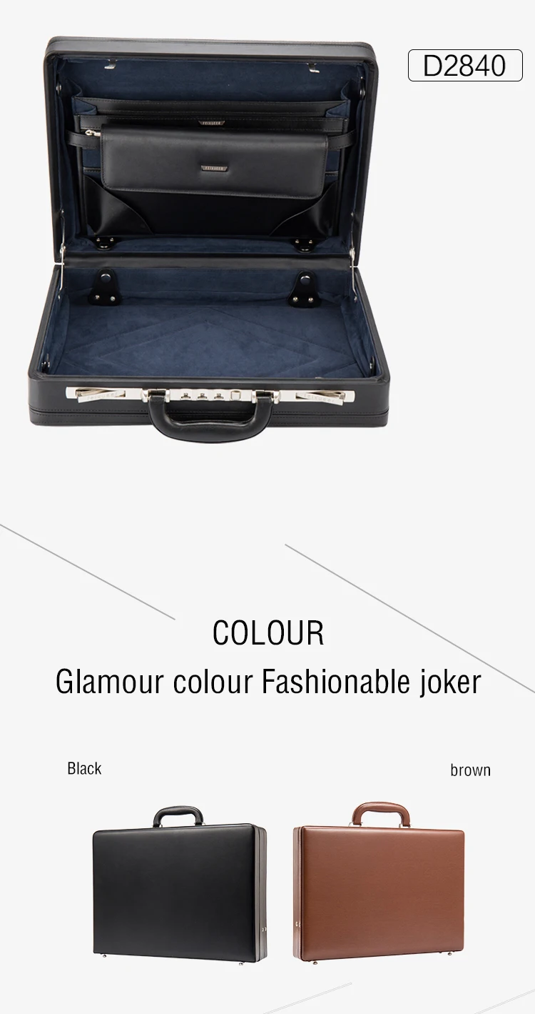 feixueer Business Mens Leather Briefcase Attach Password Case Fashion ...