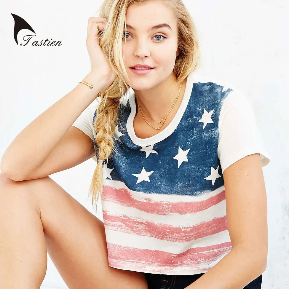 Tastien Summer Women New Casual Street White T Shirts Short Sleeved