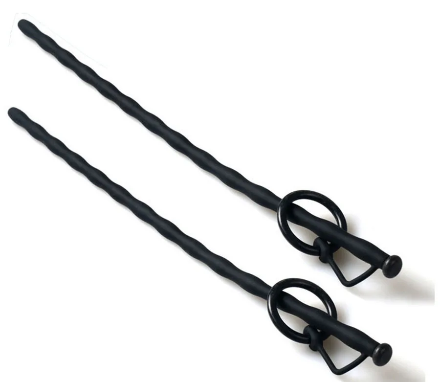 35cm Silicone Ribbed Penis Plug Ring Penis Insert Beaded Urethral