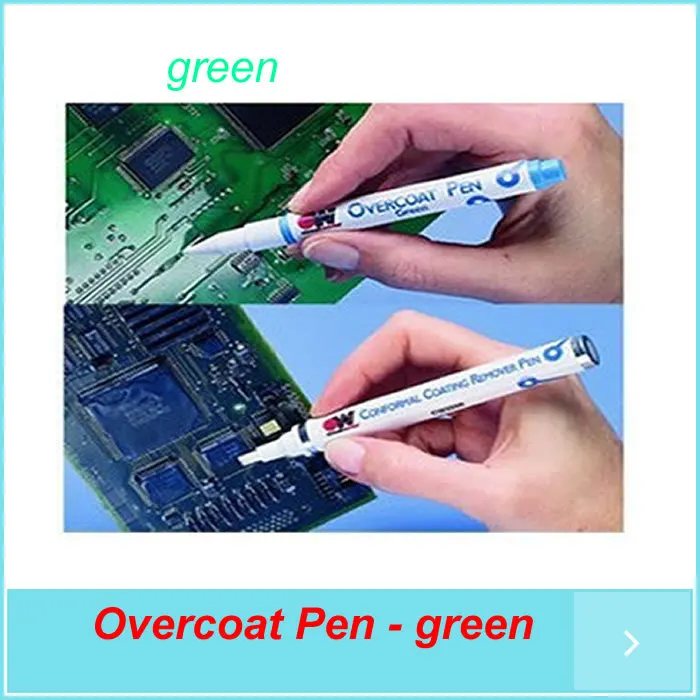 Overcoat Pen green, ITW Chemtronics CW3300B, protects conductive pen ...