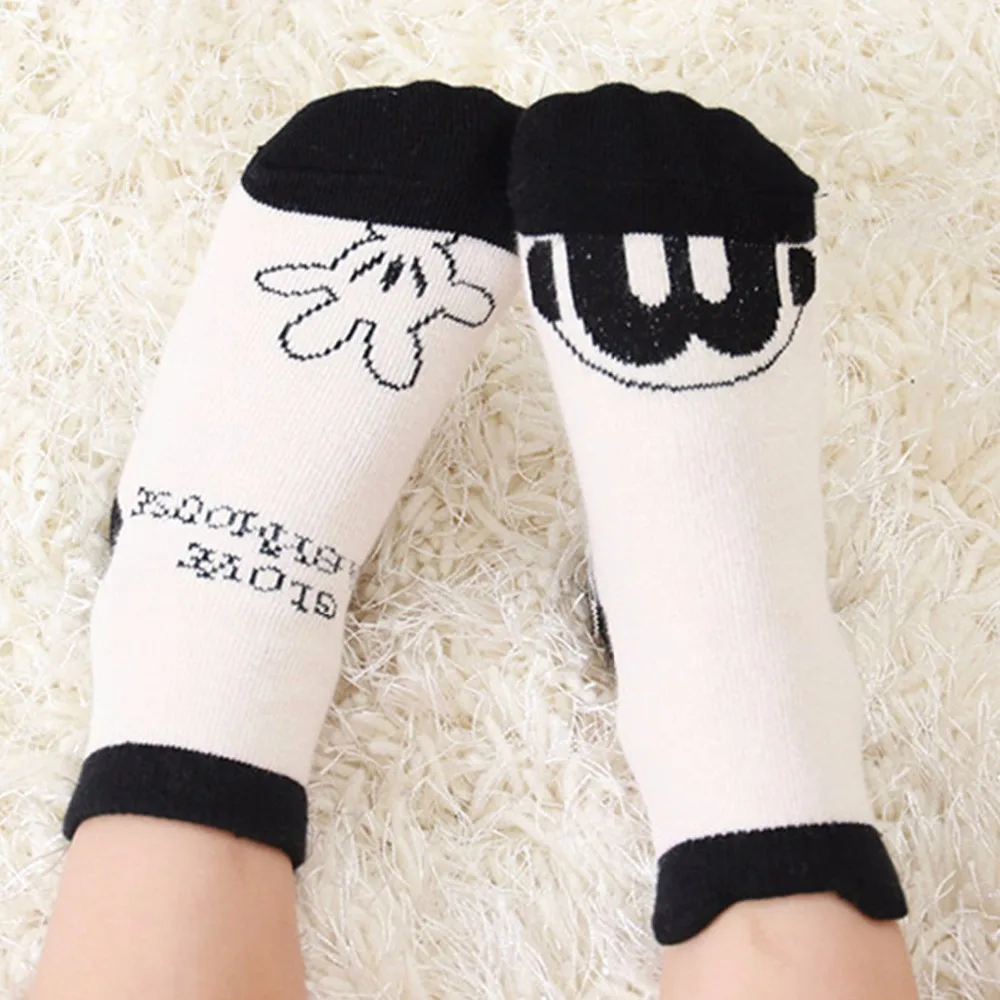 Baby Kids Infant Socks Cartoon Black White Color Cotton Socks 0-4y ...