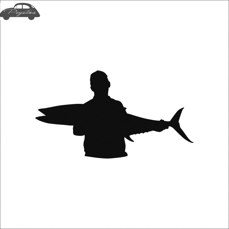 Fishing Big Fish Sticker Fisher Fishman Decal Angling Hooks Tackle Shop ...