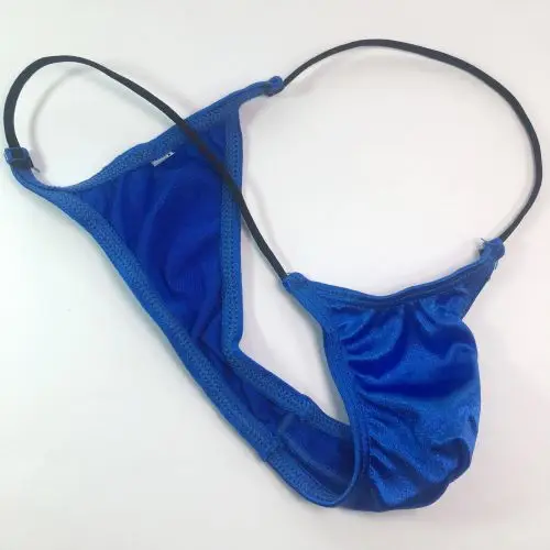 Mens Micro Bikini String Waist Shiny Satin Knit Nylon Spandex G2069 Very Limit Coverage On