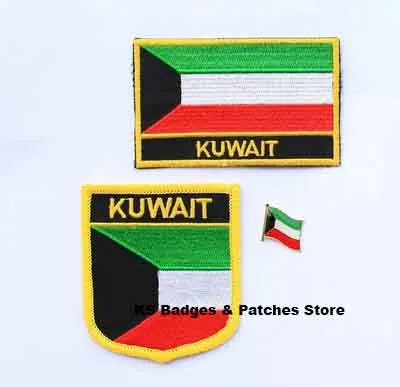 Kuwait flag patch badge 3pcs a Set Patches for Clothing DIY Decoration ...
