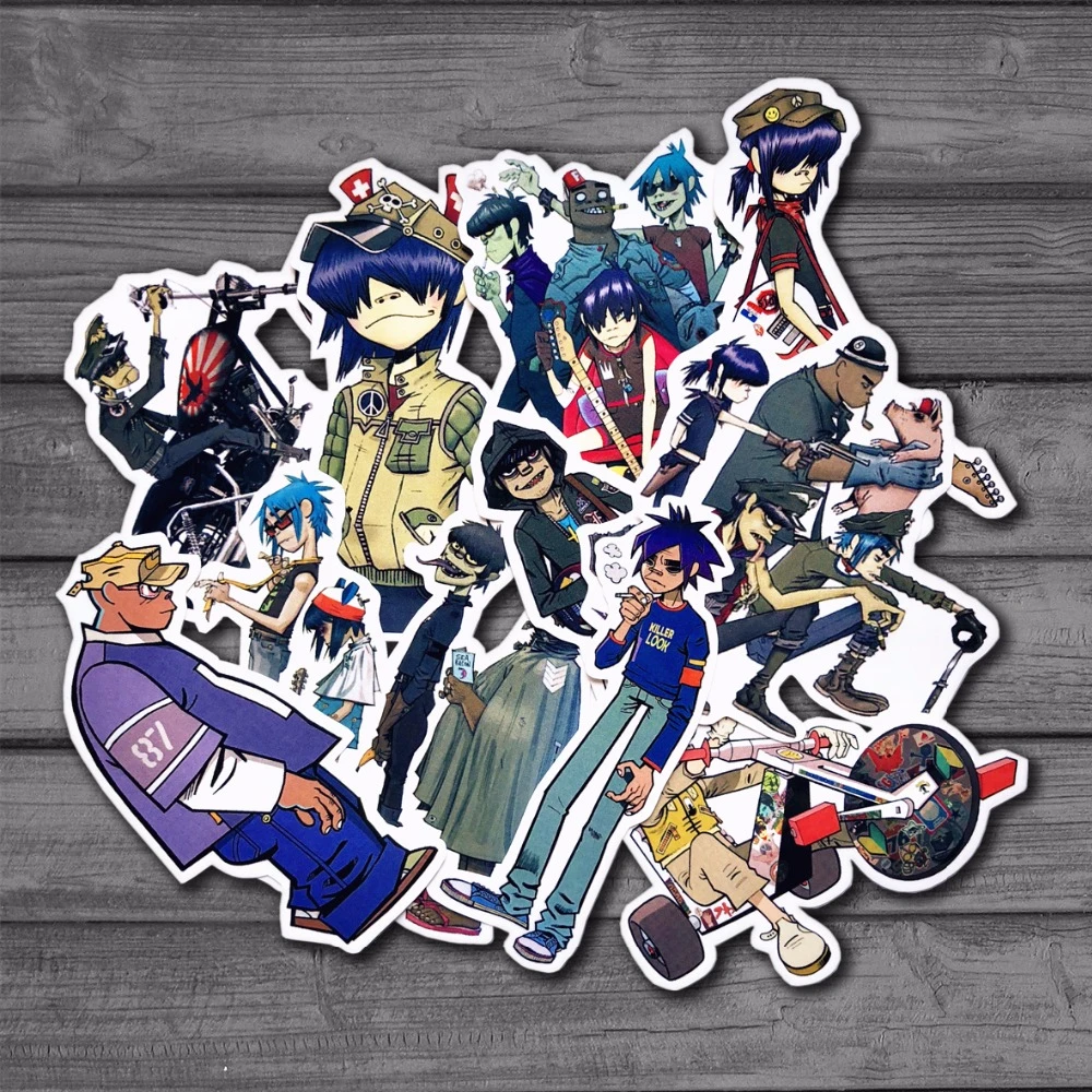 10pcs Blur Band Gorillaz Cool Sticker Decal For Kids Toys Car On Laptop ...