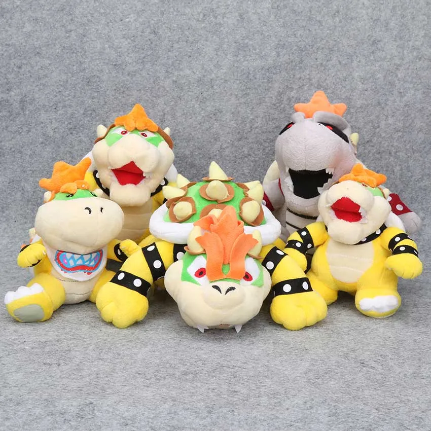 5pcs/set Super Mario Bros Kuba Dragon Plush Doll Bowser Koopa Koopa BB ...