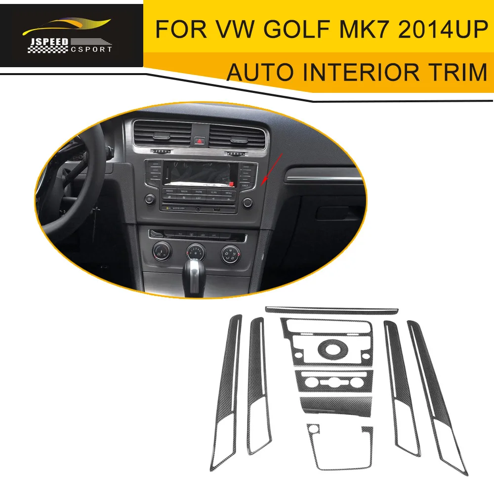 Molduras interiores de fibra de carbono para VW Golf MK7, molduras de ...