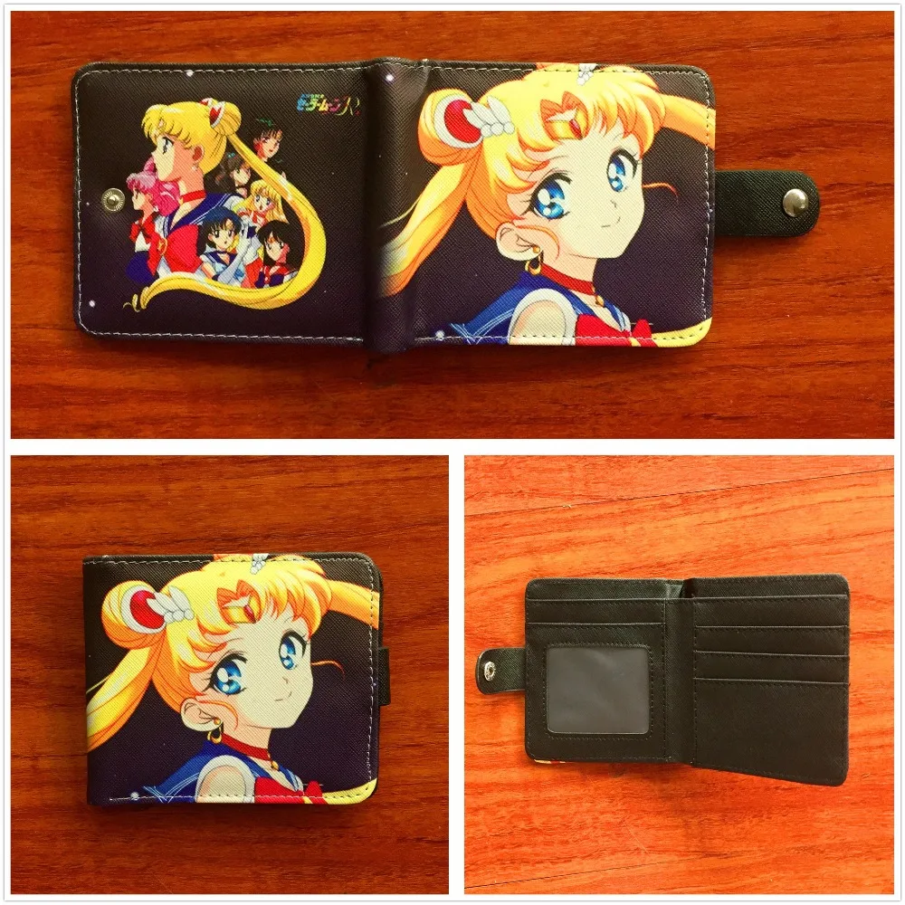 Kawaii anime cartoon wallet Sailor Moon purse girl student short slim ...