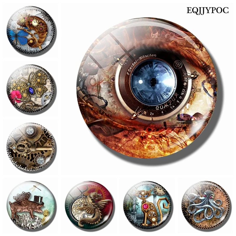 Imán de nevera de arte Steampunk para decoración de refrigeradores ...