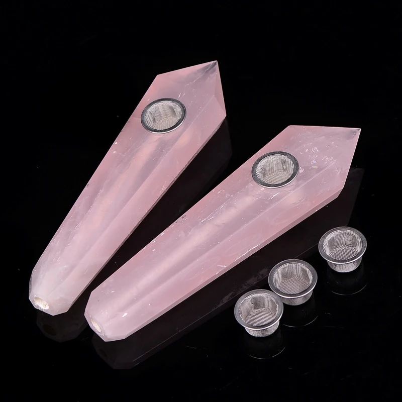wholesale Natural Pink Crystal Stone powder Crystal Quartz Magic Wand ...