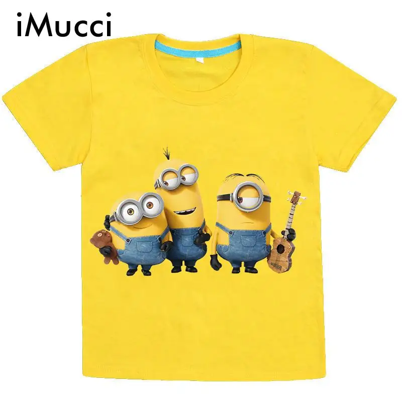 iMucci 110 150CM Yellow Minion Cartoon Kids T Shirt Minions Child Boy ...