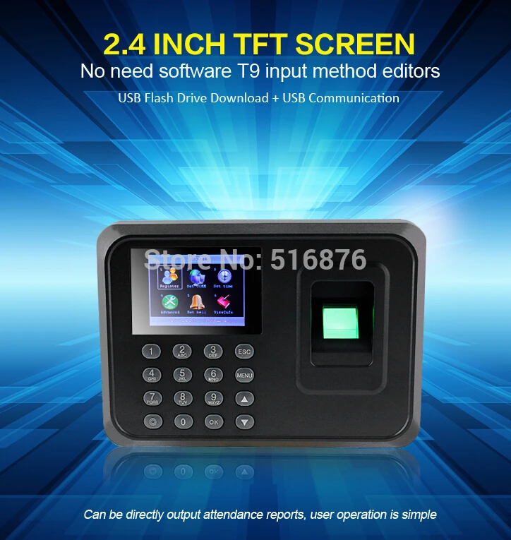 Biometric-Fingerprint-Time-Attendance-Time-Clock-Recorder-Employee ...