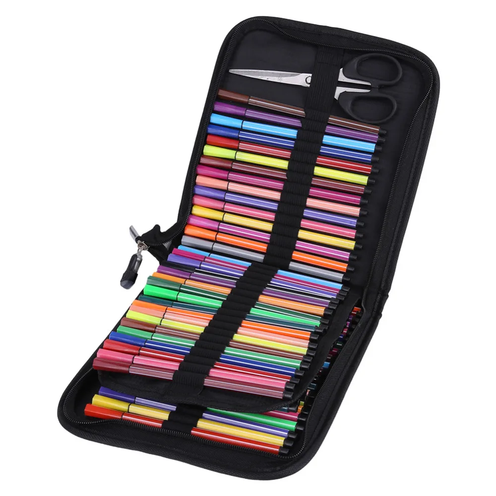 72-120-Slots-Water-Color-Roll-Up-Pencil-Bag-Pen-Case-Pencil-Pouch-Multi ...