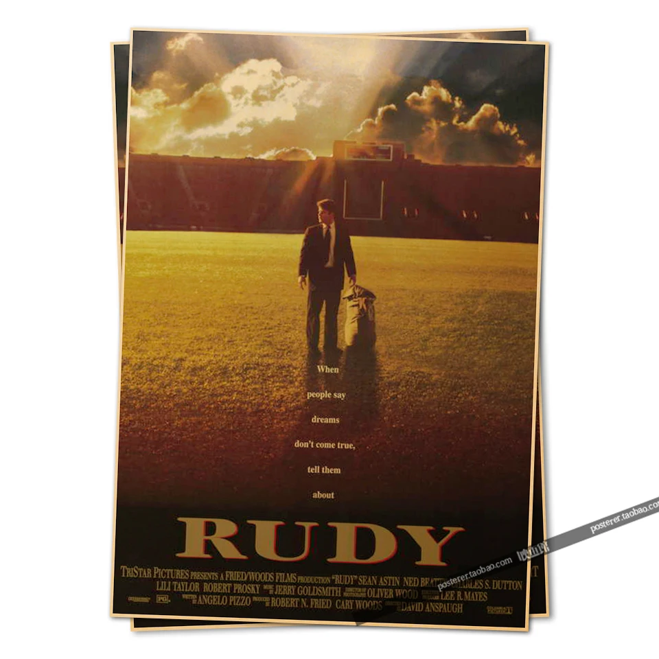 Rudy película 1993 Vintage Retro adorno cartel clásico personaje ...