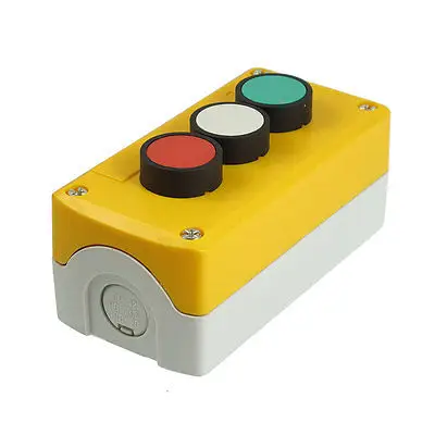 240v 3a Spst Momentary Green White Red Flat Push Button Switch Station ...