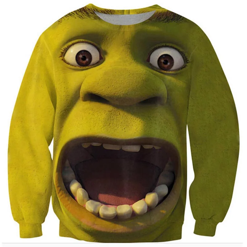 Shrek clothing Monster mouth Harajuku men/women's 3D sweatshirt print ...
