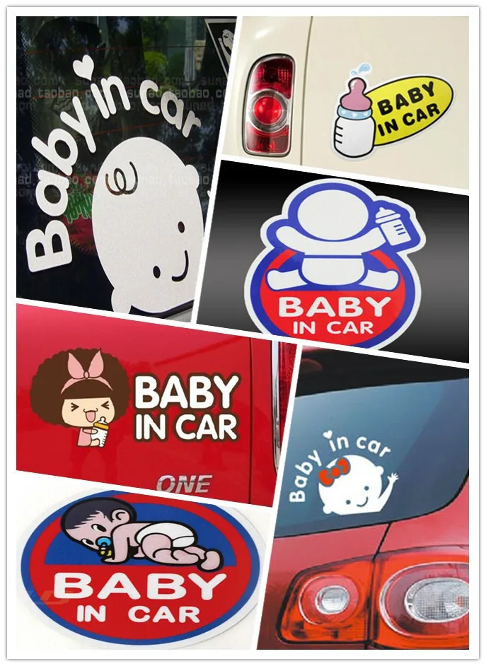 Car Reflective Waterproof Rear Door Car Stickers Baby on Board Car ...