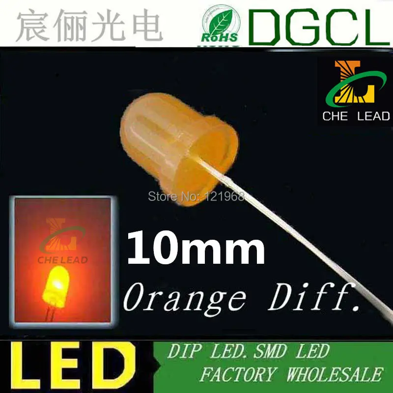 Diodo emisor de luz led, difusor naranja de 10mm, buena calidad, 600 ...